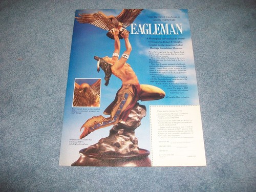 1990 Franklin Mint Ad For Eagleman Collectible Sculpture by Robert F ...