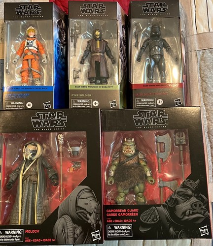 Star Wars Black Series Set of 5 (Luke, Pyke, Garmorrean) - NEW, Read ...
