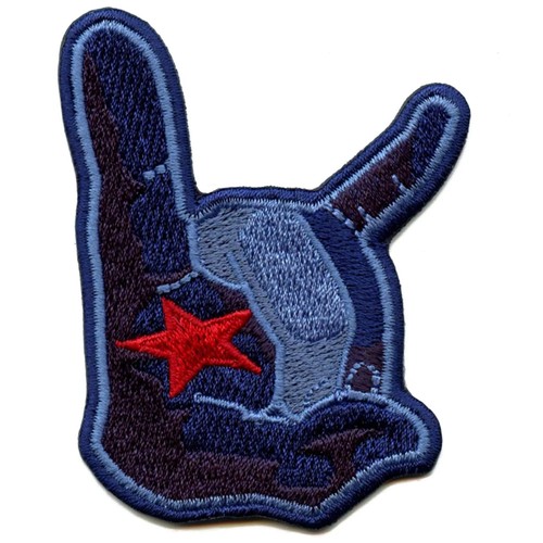 Houston Pride Texans Bull Hand Sign Patch The H Columbia Blue ...