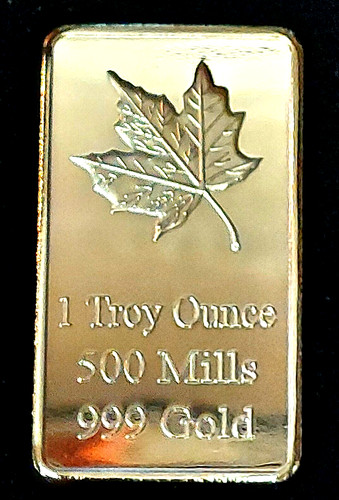 1 OZ -500 MILLS GOLD MAPLE LEAF BULLION BARS .999 FINE GOLD | eBay