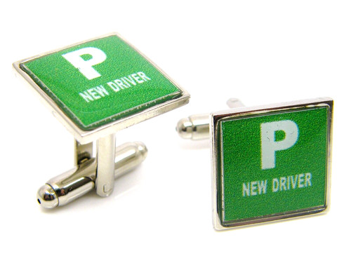 New Driver P Badge Driving Passed Cufflinks Gift Cuff Links Silver ...