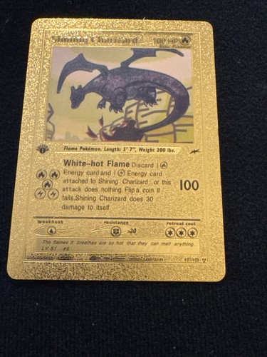 1995-2000 Golden Shining Charizard RARE Pokémon 107/105 | eBay