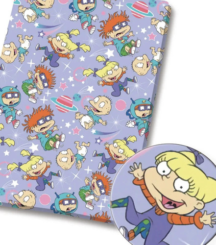 Rugrats Angelica Chuckie Reptar polyCotton Fabric Half Yard (18” x 55 ...
