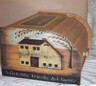Cow Rooster Bread Box Bamboo Wood Country Farm Kitchen Roll Top Lodge ...