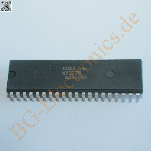 1 x MSM80C39 8048-compatible CMOS Microcontroller With 128 by OKI DIP ...