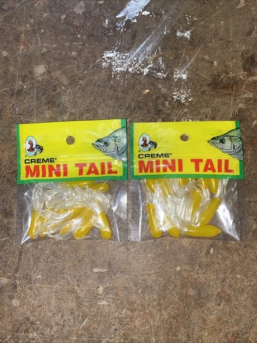 Creme 1.5 Mini Tail Soft Tube Crappie Panfish Fishing Lure 2 Yellow ...