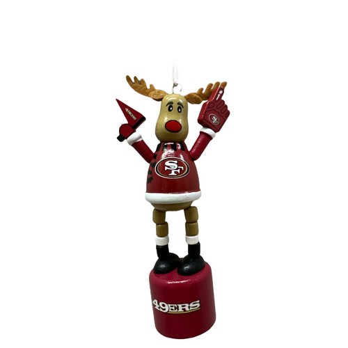 NFL San Francisco 49ers Wooden Push Puppet Reindeer Ornament | eBay
