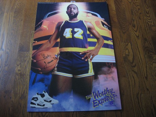 ULTRA Rare 1986 James Worthy NEW BALANCE The WORTHY EXPRESS AUTOGRAPHED ...