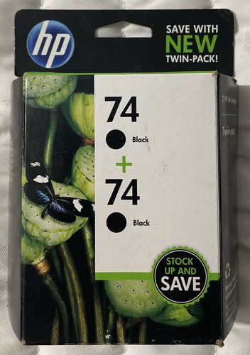 HP 74 Black Ink Cartridge Twin Pack CZ069FN - 2 x CB335WN Exp 06/2025 ...