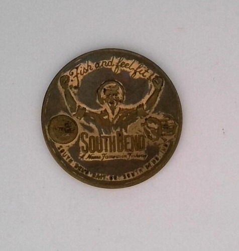 Vintage South Bend Bait Company Fishing Good Luck Coin Token | eBay
