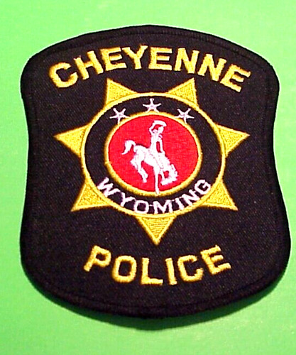 CHEYENNE WYOMING WY 4 1/2" ( BLACK BORDER ) POLICE PATCH FREE SHIPPING ...