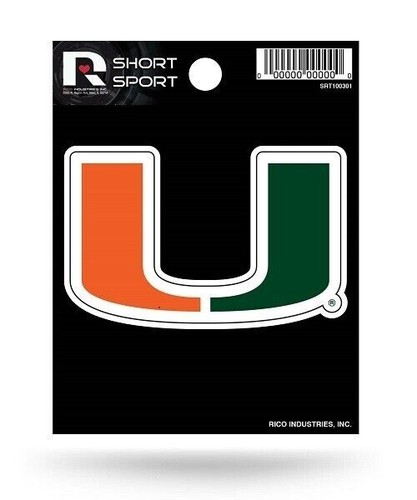 NCAA University of Miami Hurricanes SHORT SPORT DECAL | eBay