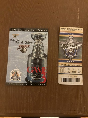 1999 Buffalo Sabres Dallas Stars Stanley Cup Commemorative Ticket ...