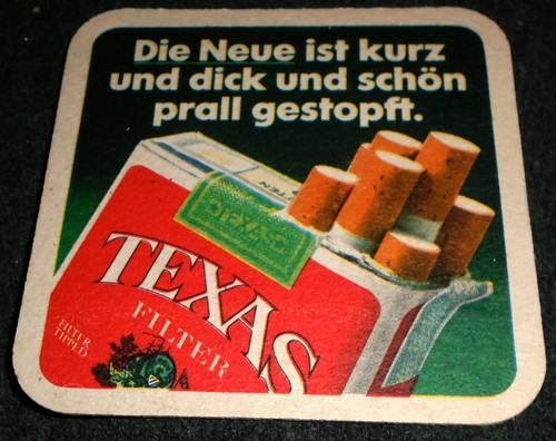 SUPER RARE 1970's Texas Cigarettes, Cigarette Pack Vintage Beer Coaster ...
