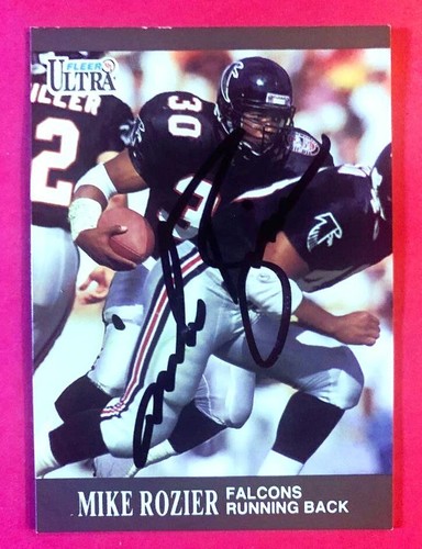 MIKE ROZIER Atlanta Falcons - Nebraska 1991 Fleer Ultra SIGNED ...