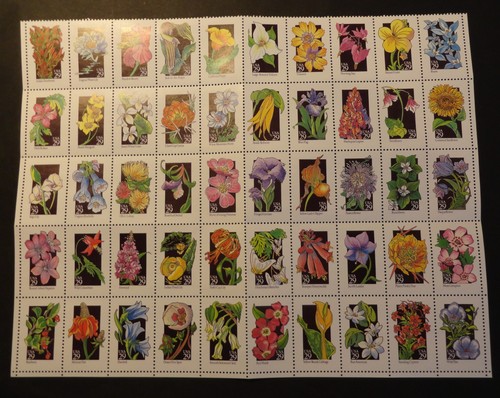 SCOTT #2647-2696 MINT NH 1992 WILDFLOWERS COMPLETE SET OF 50 SINGLE ...