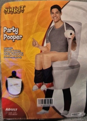 Spirit Halloween Party Pooper Inflatable Toilet Costume Adult One Size ...