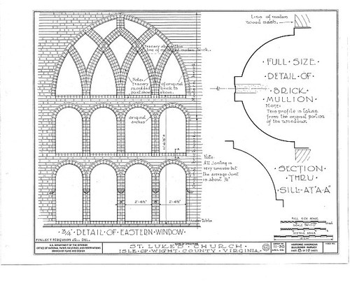 8. 3/4 detail eastern window; brick mullion section through sill - St ...