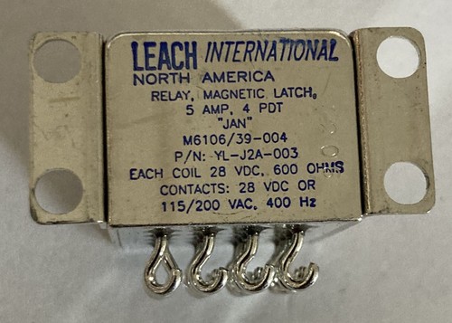 Resale Leach International YL-J2A-003 Magnetic Latching Relay 28Vdc 5A ...