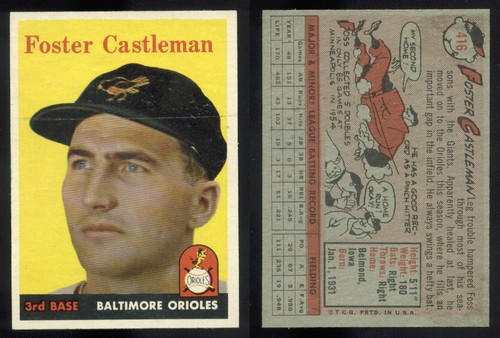 (47845) 1958 Topps 416 Foster Castleman Orioles-NM | eBay