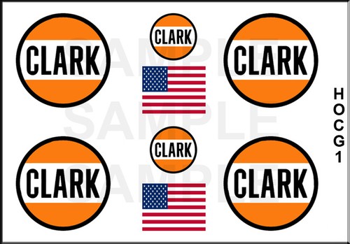 NEW PEEL AND STICK HO SCALE CLARK GASOLINE GAS STATION TRUCK MODEL ...