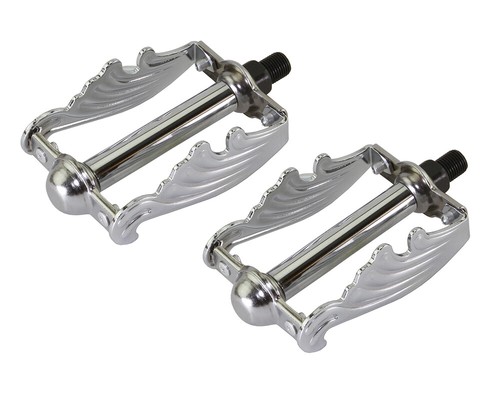 CHROME WING STYLE BICYCLE PEDALS 1/2" SPINDLE CRUISER LOWRIDER BIKES | eBay