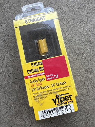 VIPER Oldham ROUTER BIT 1/4” Shank 5/8” Dia 3/4” Deep Part 580-4-FT ...