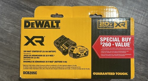 DEWALT 20V MAX XR 5 Ah Battery + Charger - Starter Kit DCB205C - BRAND ...