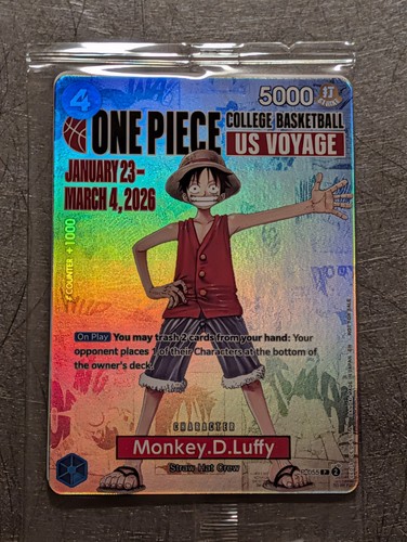 One Piece - Monkey.D.Luffy College Basketball US Voyage Card - Gonzaga ...
