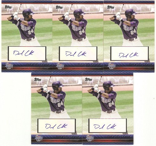 DAVID COOK ROOKIE AUTOGRAPH AUTO 2010 TOPPS PDA-DC CORPUS CHRISTI HOOKS ...