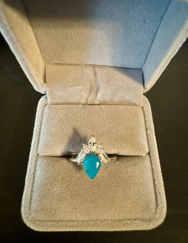 Solid .925 Sterling Silver with Genuine Amazonite Ring | eBay