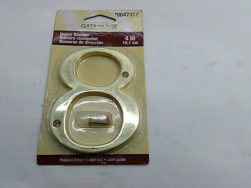 NEW Gatehouse House Number GOLD, Rust Resistant, 4 inches 4", Number 8 ...