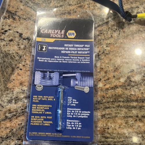Brand New Carlyle Rotary Thread File 3/8" Dia, 1/8" Arbor, 2" Long | eBay