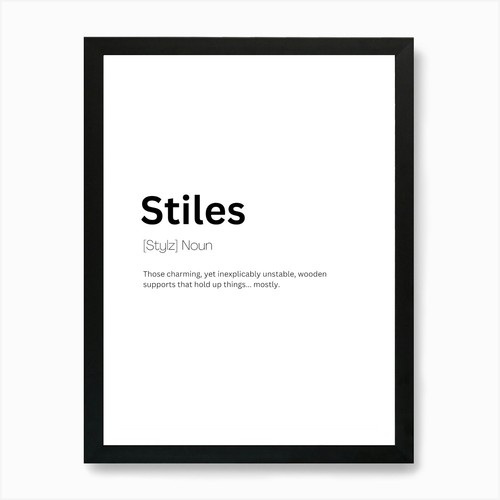 Stiles Definition Meaning Art Print Framed Wall Art Poster Canvas Print ...