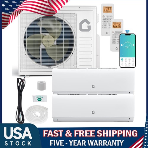 28000 BTU Dual Zone 9K+12K Mini Split Ductless Air Conditioner Heat ...