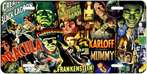 Dracula Mummy Frankenstein Personalized License Plate Tag For Auto ATV ...