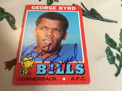 1971 Topps GEORGE BYRD Autographed Football Card BUFFALO BILLS BOSTON ...
