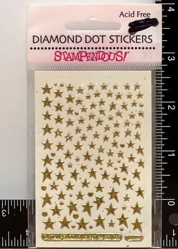 HTF Stampendous! Diamond Dots GOLD Star Stickers Embellishment DD104GD ...