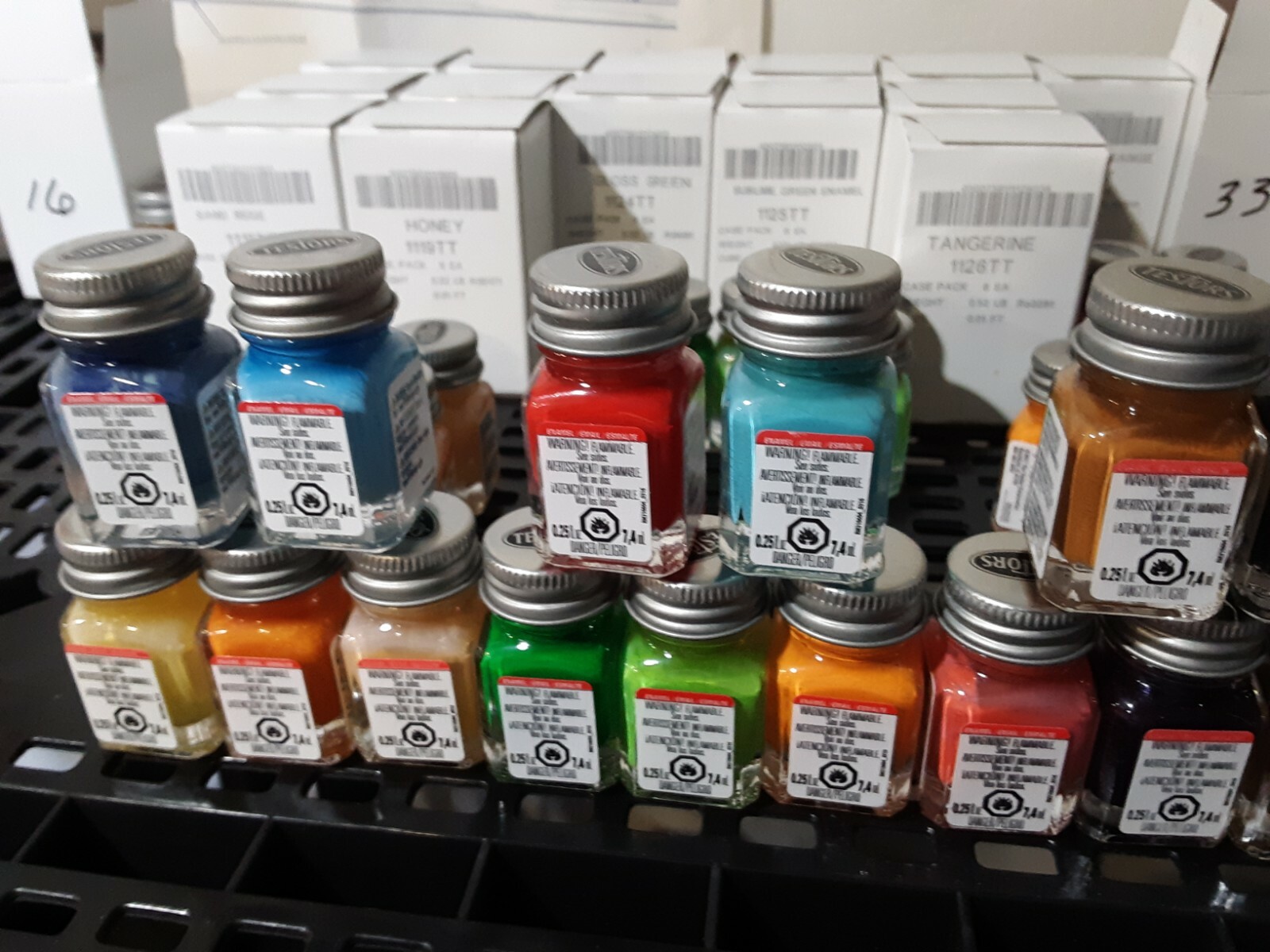 TESTORS Enamel Paint Set 8 Primary Colors w/ Thinner Brush 281231 9146 ...