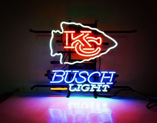 Kansas City Chiefs KCC Beer Logo Neon Light Sign Lamp Glass Wall Decor ...