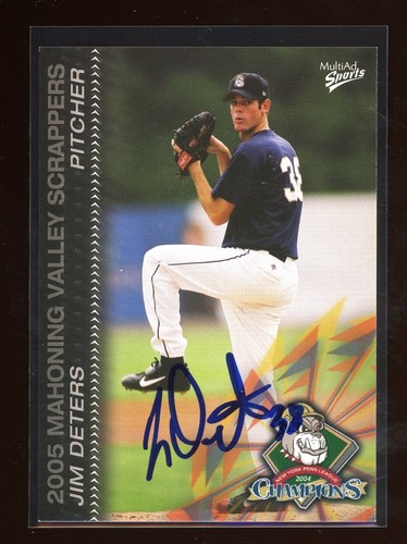 2005 Mahoning Valley Scrappers JAMES DETERS Signed Card autograph AUTO ...