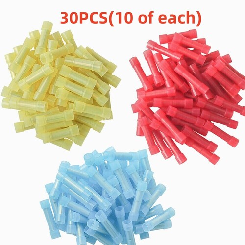 30 Car Radio Alarm Wire Butt Connectors Yellow/Blue/Red Nylon 5 each ...