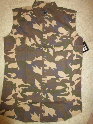 Canyon Guide Outfitters Men's Camo Muscle Shirt Button Collared X Large ...