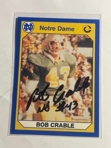 Notre Dame Fighting Irish BOB CRABLE Signed Card | eBay