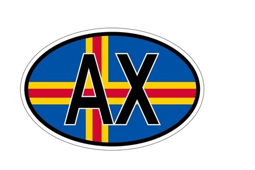 Oval Sticker Flag Country Code AX ÅLAND | eBay