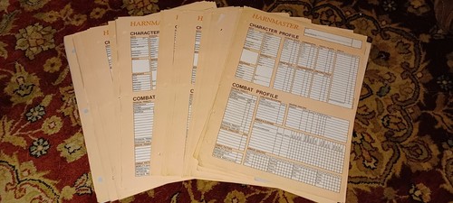 Columbia Games: HarnMaster RPG Aid - UNUSED CHARACTER SHEETS (pile) | eBay