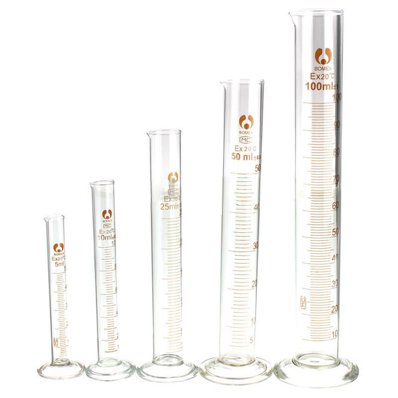 Cilindro Graduato Chimica Cilindro Vetro Borosilicato, Classe A, Base