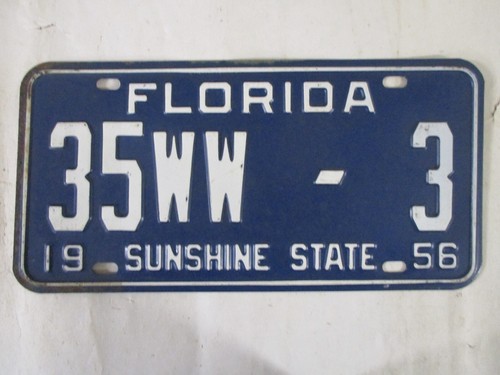 1956 Florida MADISON CO LOW# License Plate Tag HEAVY WEIGHT | eBay