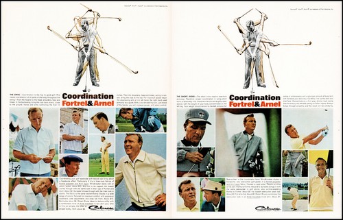 1965 Arnold Palmer golf champ Fortrel & Arnel fabrics retro photo print ...