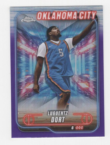 2024-25 TOPPS CHROME PURPLE REFRACTOR LUGUENTZ DORT OKLAHOMA CITY ...
